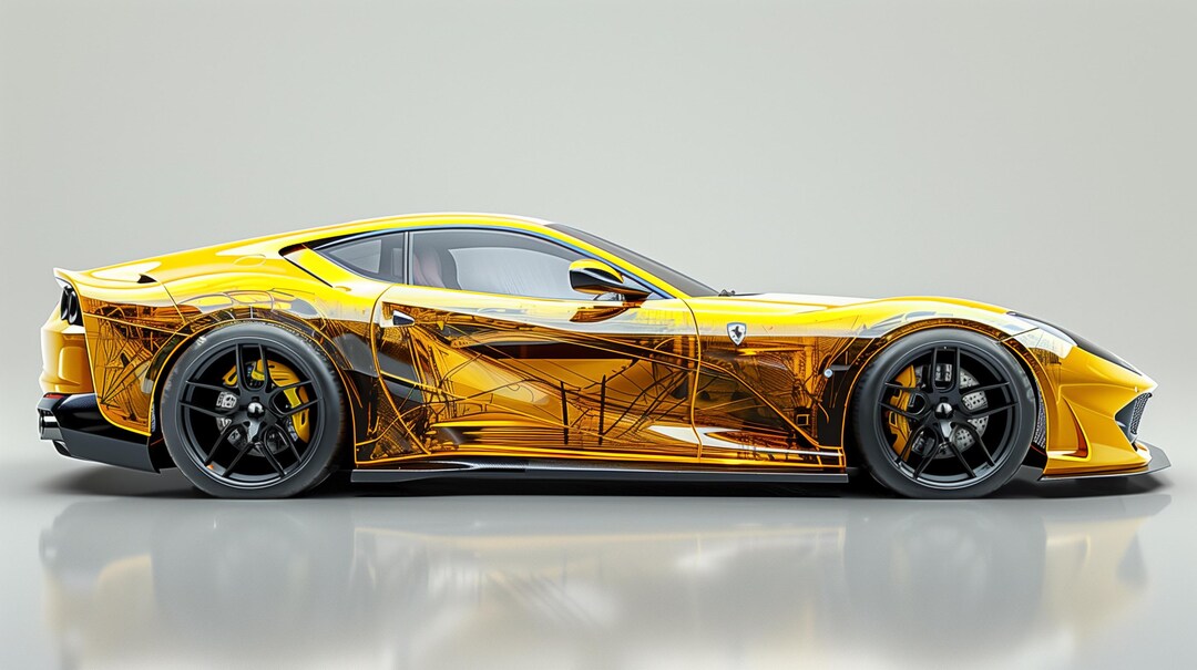 FERRARI 812 Yellow Transparency - Etsy