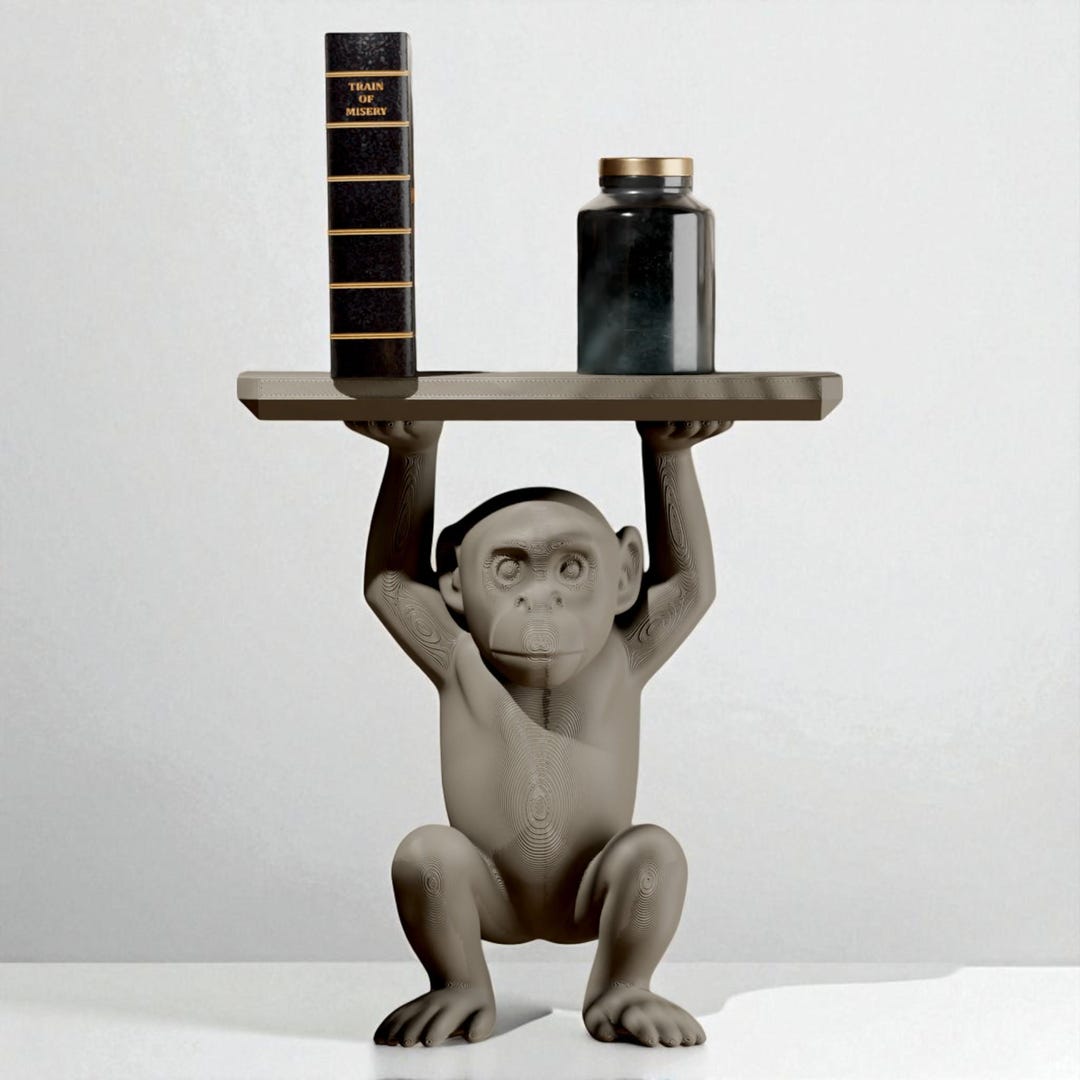 3D Printed Monkey Shelf: Unique Wall Decor & Functional Art - Etsy