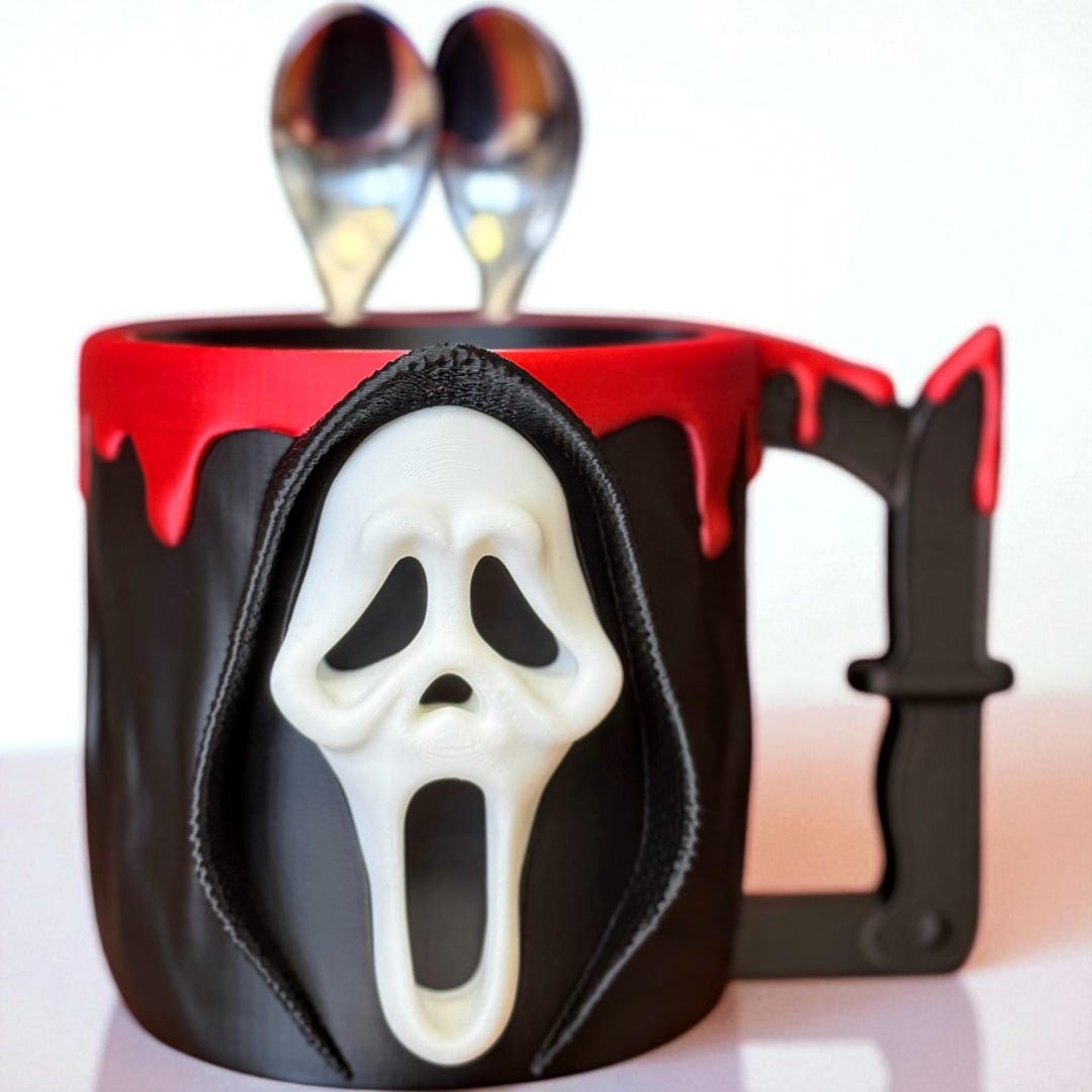3D Printed Horror Movie Night Ice Cream Pint Holder With Spoon Slots ...