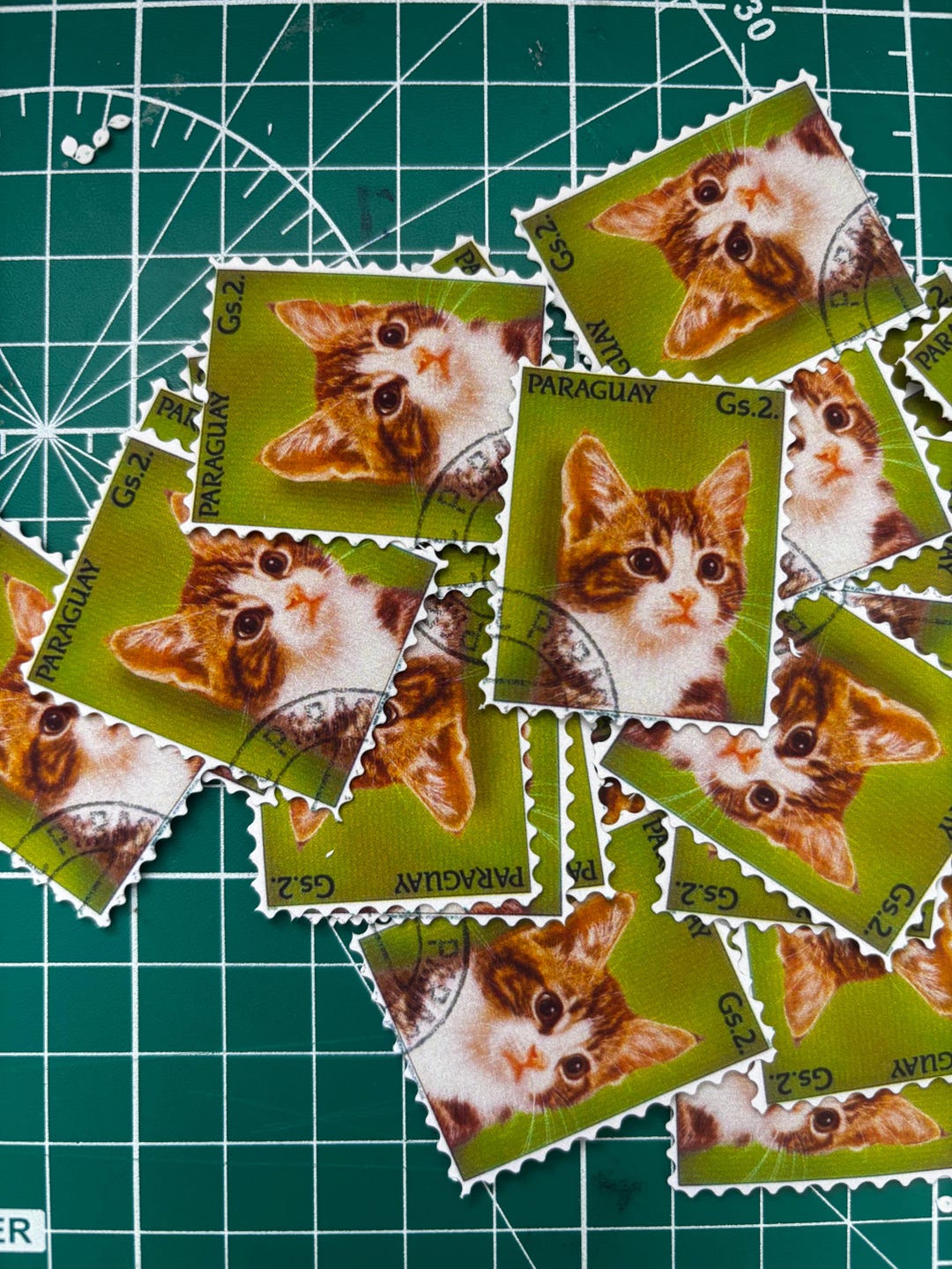 Vintage Kitten Stamp Stickers 32 Pieces - Etsy
