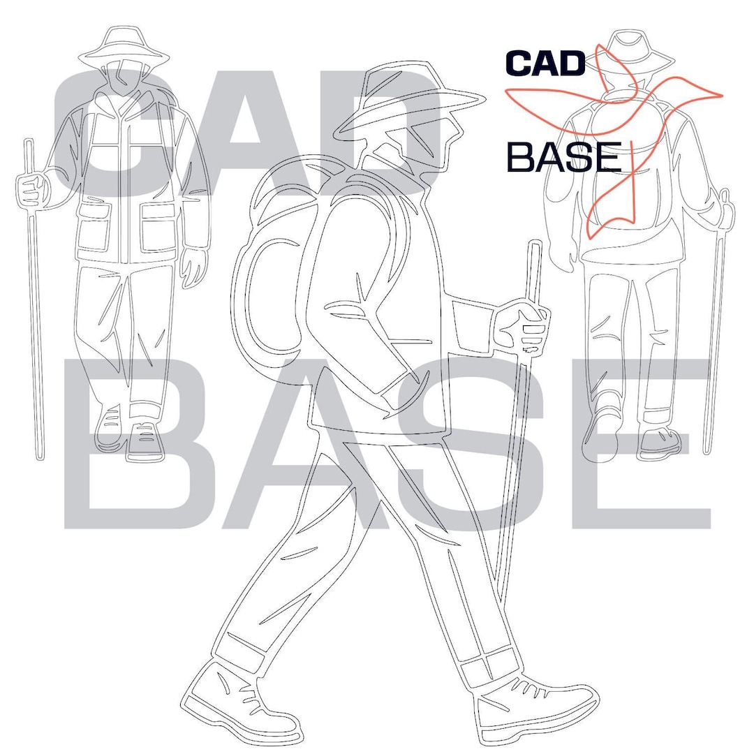 Hiker DWG – Front, Side & Back View - Etsy