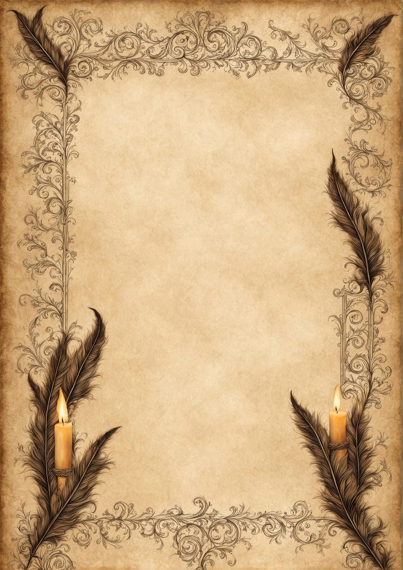 Medieval Scrolls Printable Paper – 24 Vintage A4 Pages, Ornamental ...