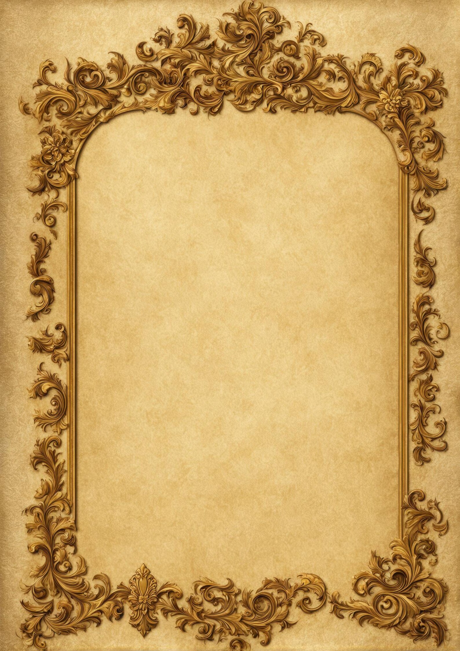 Medieval Scrolls Printable Paper – 24 Vintage A4 Pages, Ornamental ...