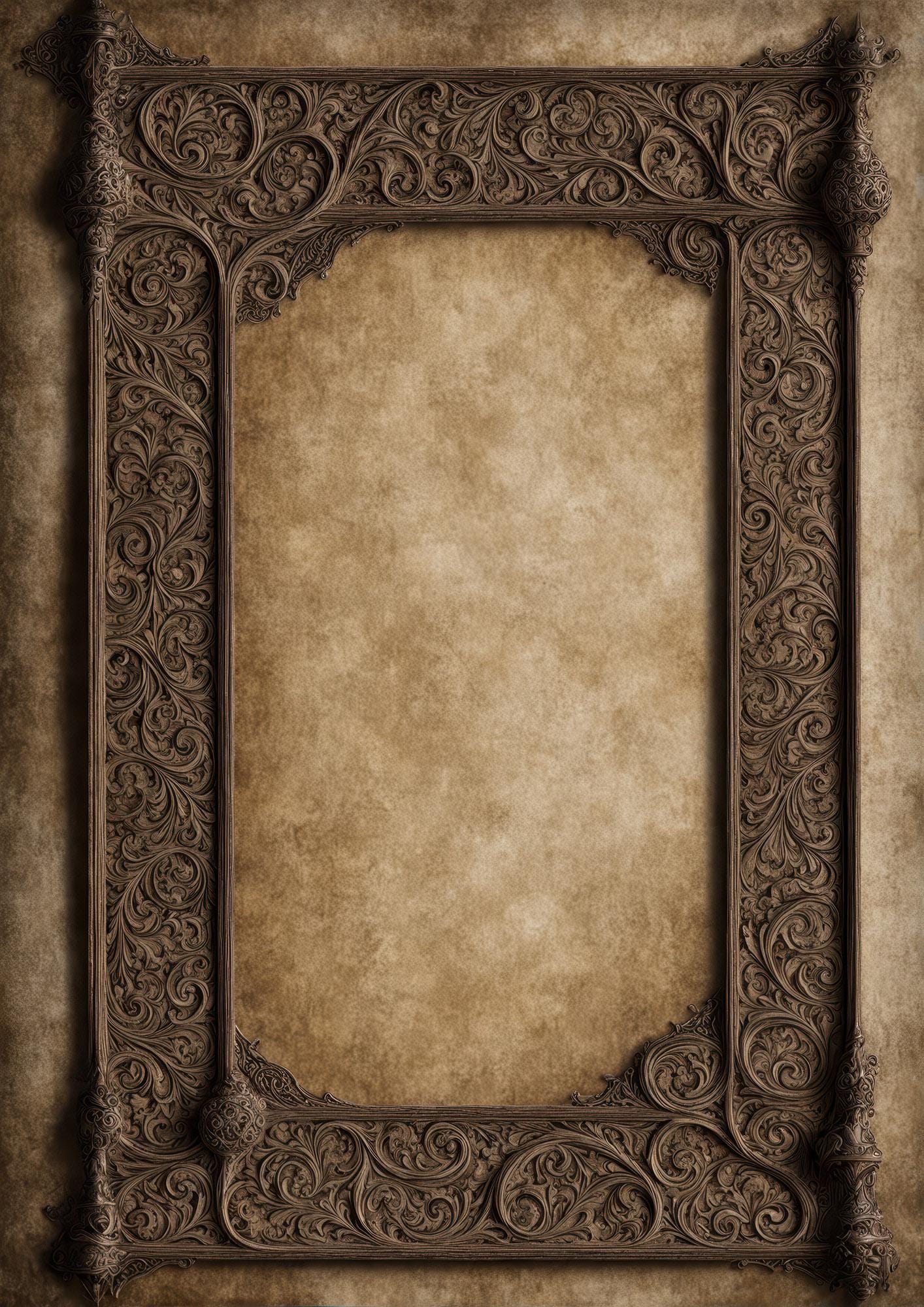 Medieval Scrolls Printable Paper – 24 Vintage A4 Pages, Ornamental ...