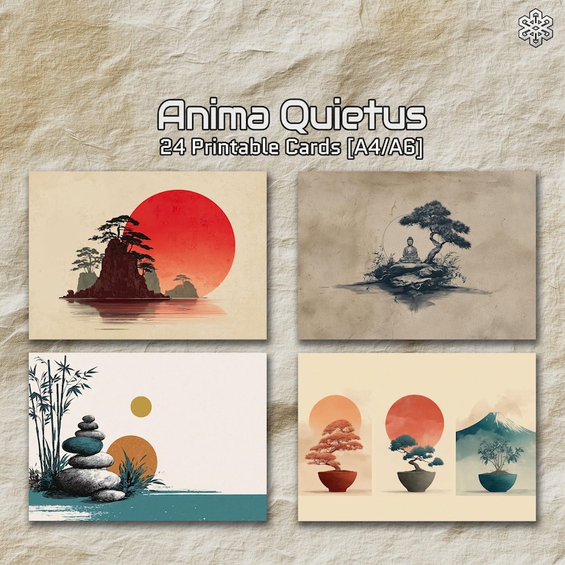 Printable Zen Art Cards | Anima Quietus | Japanese Inspired Meditation ...