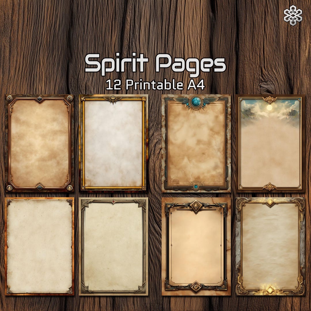 Spirit Pages – 12 Printable A4 | Fantasy Journal & Scrapbook ...