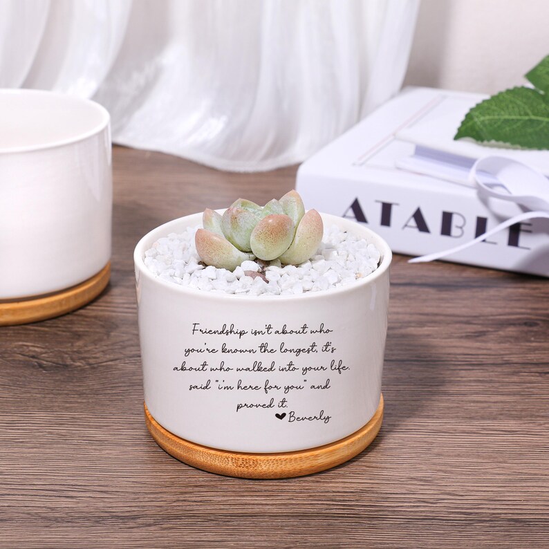 Personalized Best Friend Gift Custom Flowerpots | Birthday Gift Thank ...