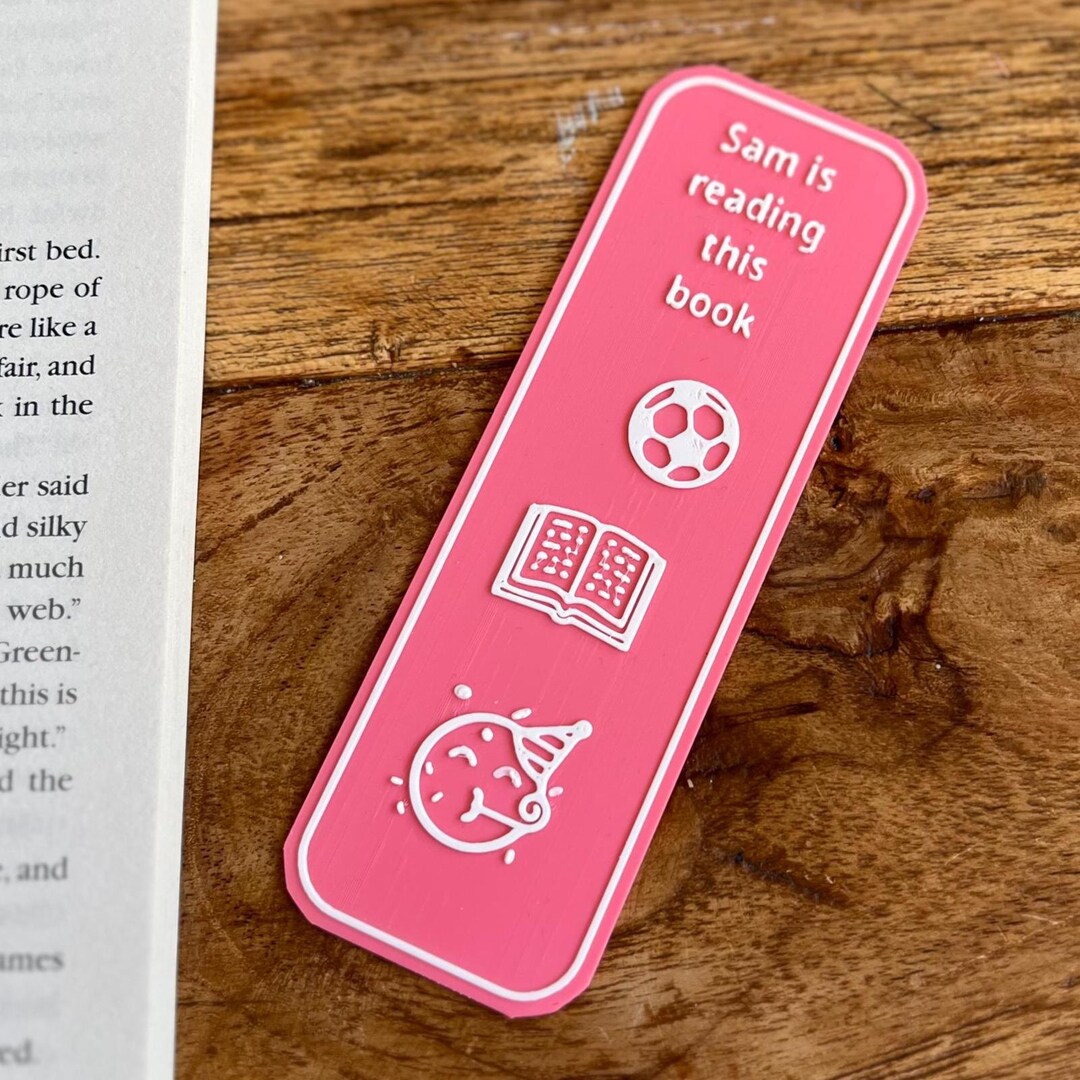 Personalized 3D Printed Bookmark – Custom Name & Emojis - Etsy