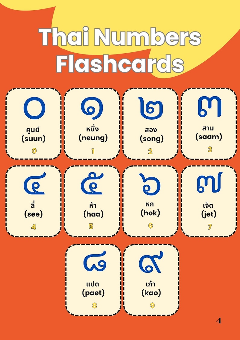 Learn Thai : Thai Numbers Guide for Foreigners - Etsy
