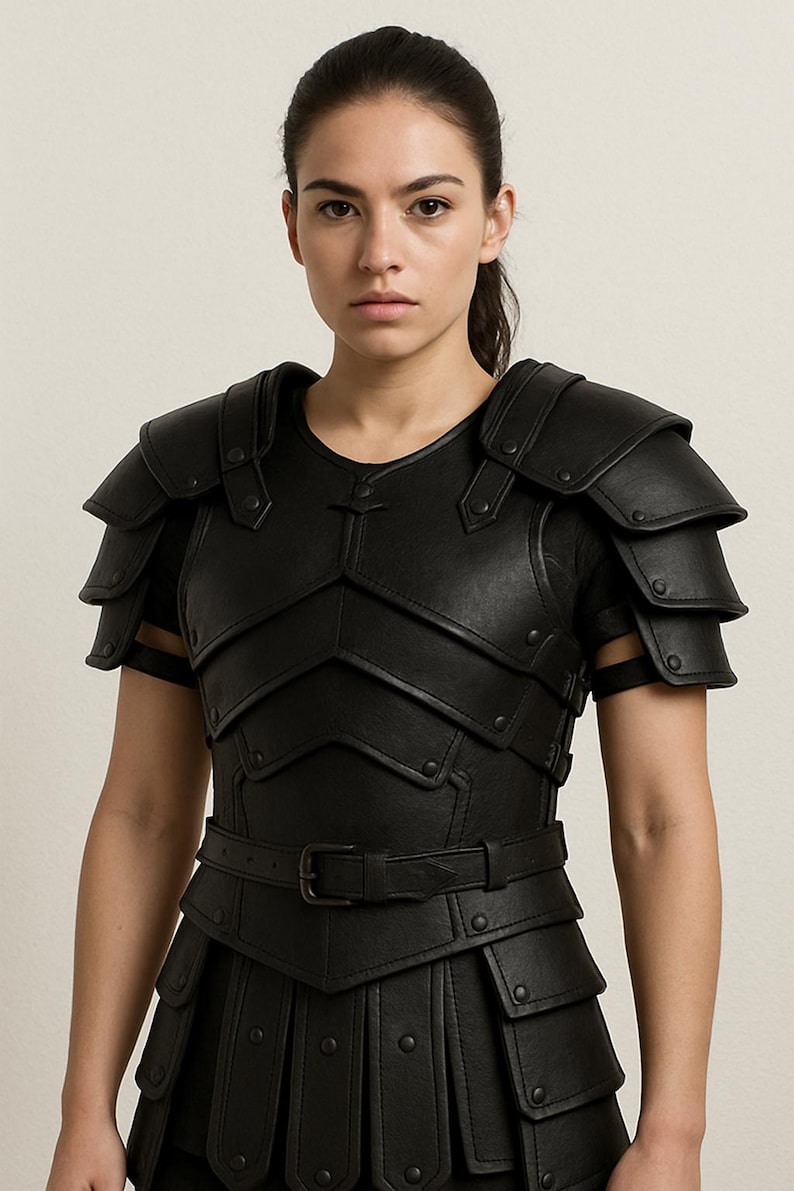 Cuirasse en cuir fabriquée à la main, laçage réglable et boucles en ...