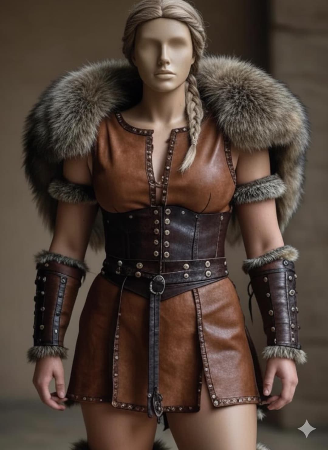 Female Viking Leather Armor Cosplay, Realistic Barbarian Warrior Outfit ...