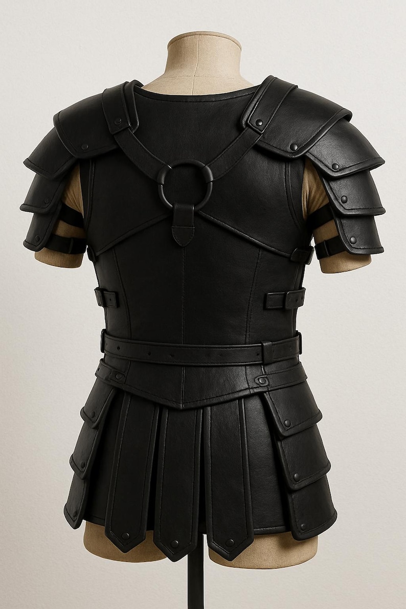 Cuirasse en cuir fabriquée à la main, laçage réglable et boucles en ...