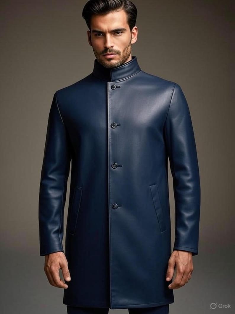 Men’s Handmade Customized Genuine Brown Leather Long Coat – Vintage ...