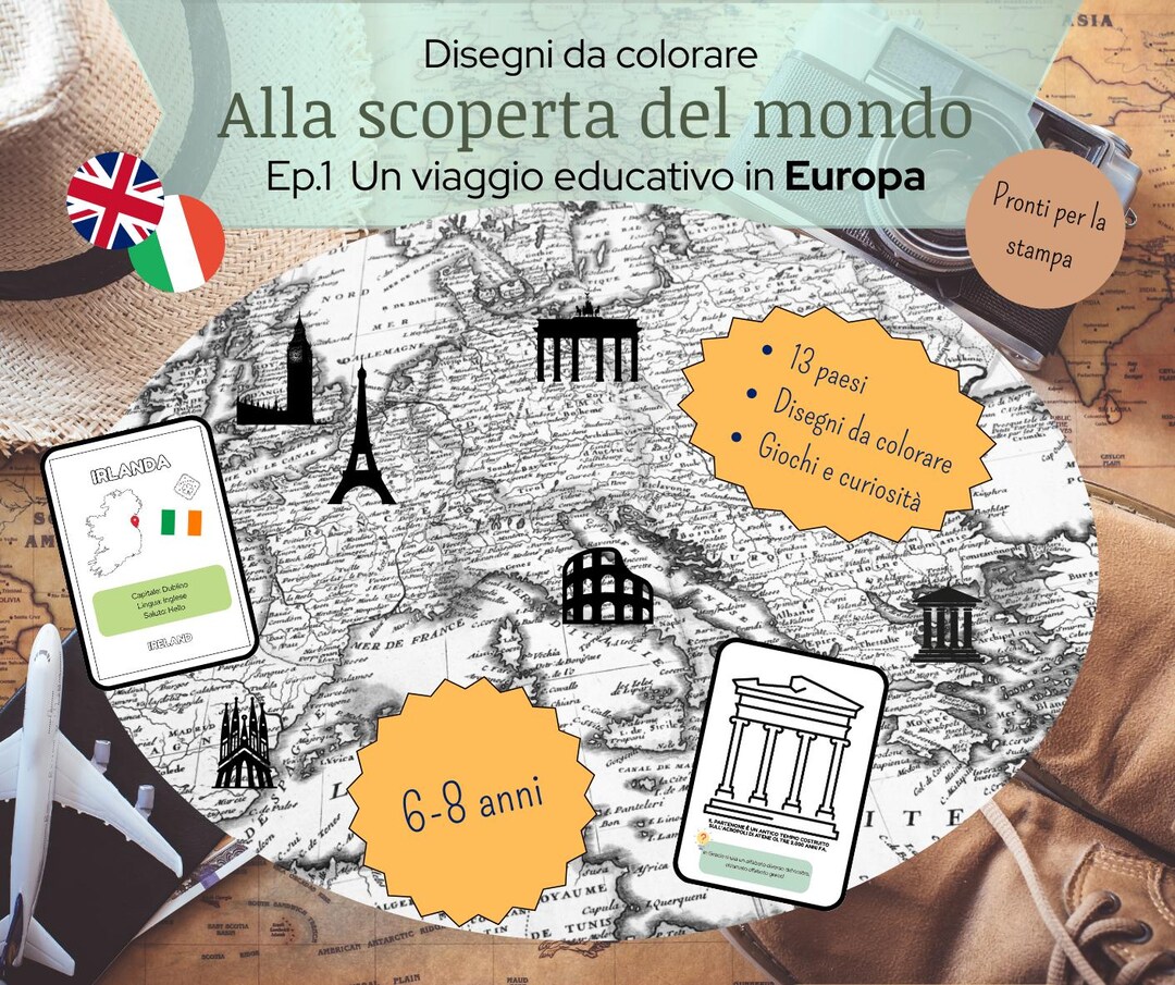 Europe Coloring Pages for Kids Ages 6-8 | Discover Countries, Flags ...