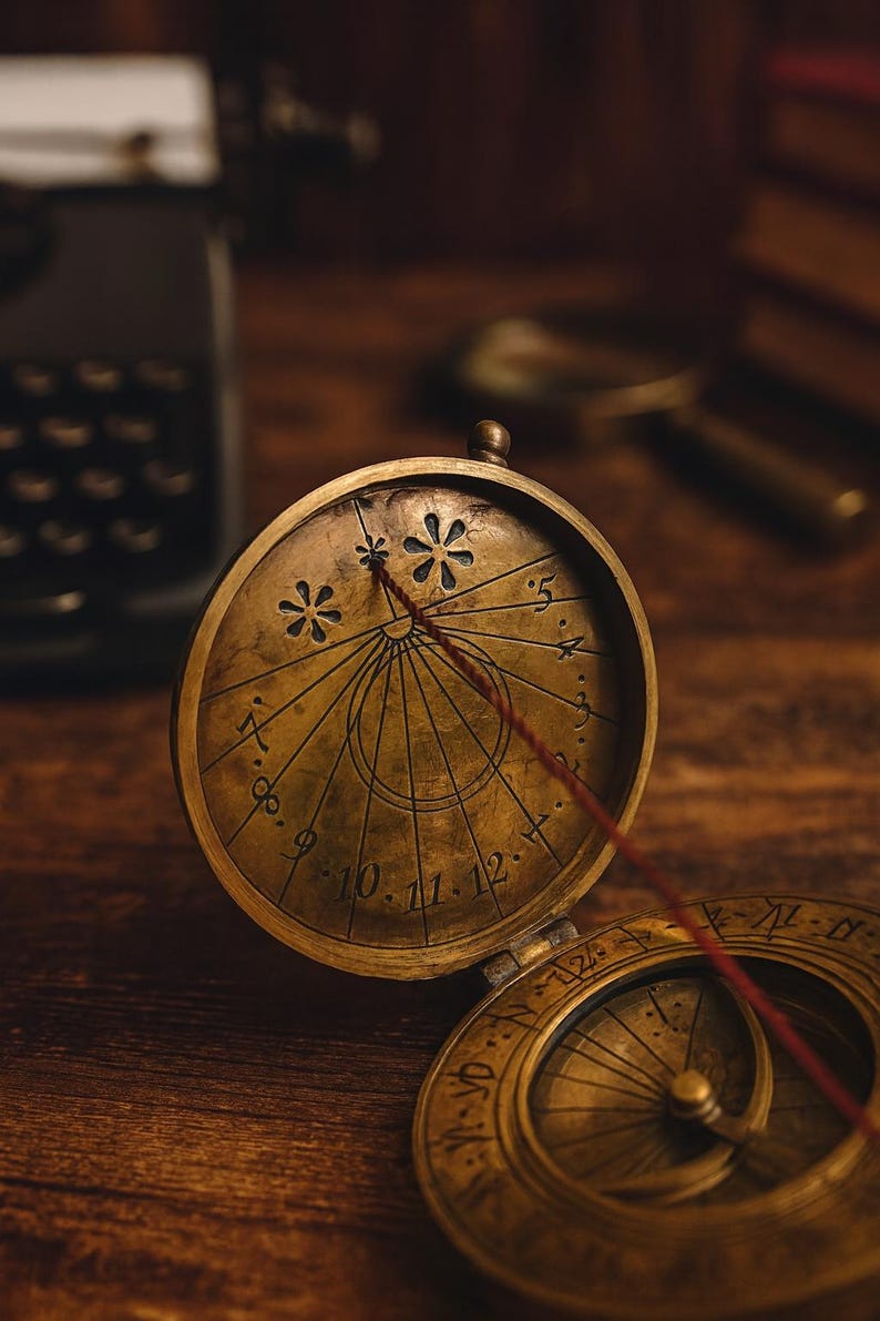 Handmade Brass Pocket Compass Sundial, Nautical Rope Decor - Etsy