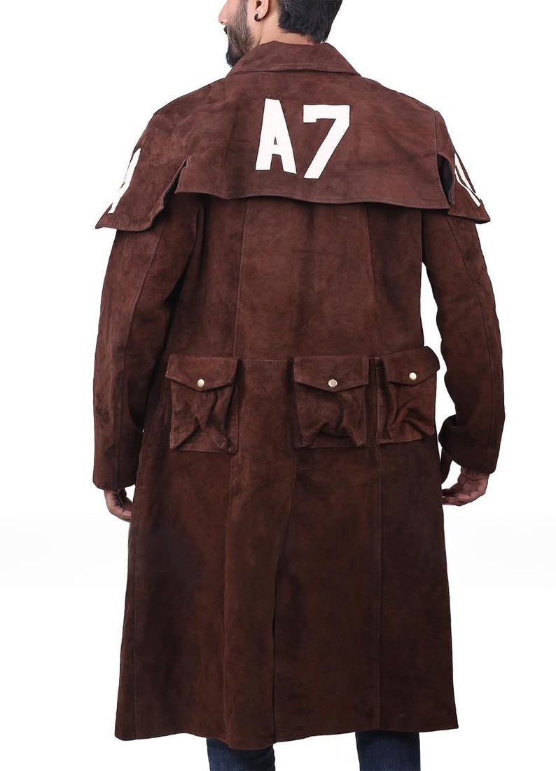 New Vegas NCR Veteran Ranger A7 Fallout Brown Duster Coat | Brown Suede ...