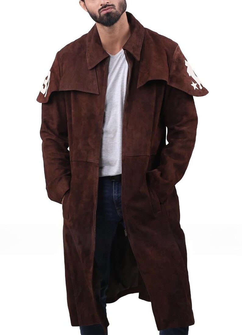 New Vegas NCR Veteran Ranger A7 Fallout Brown Duster Coat | Brown Suede ...