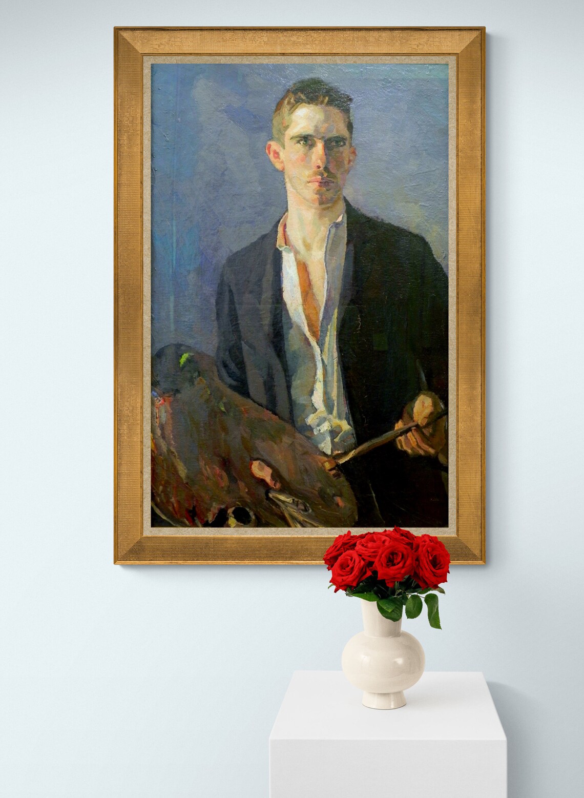 HANDSOME MALE Albert Weisgerber Print Artist Self Portrait Oil Painting ...