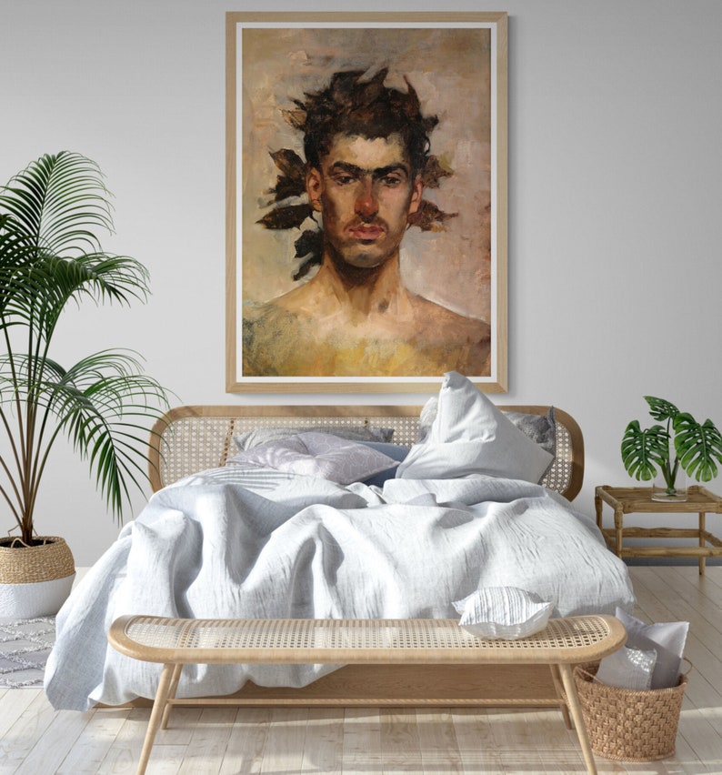 GREEK GOD Portrait BACCHUS Dionysus Handsome Man Ignacio Pinazo ...