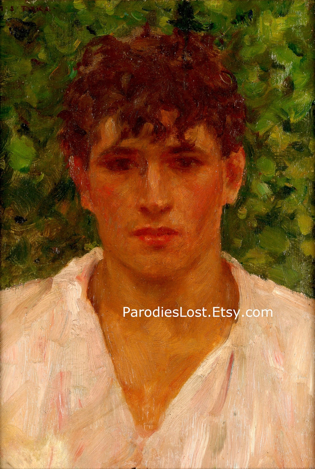 HANDSOME MALE Henry Scott Tuke Print Artist Portrait Oil Painting Gay ...