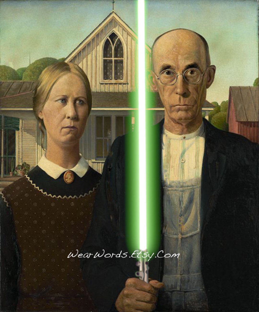 American Gothic Parody Drawing