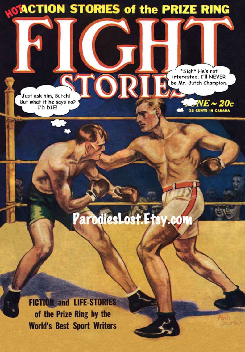 Gay Romance Comic Book Remix Print Vintage Boxing Boxers Art - Etsy ...