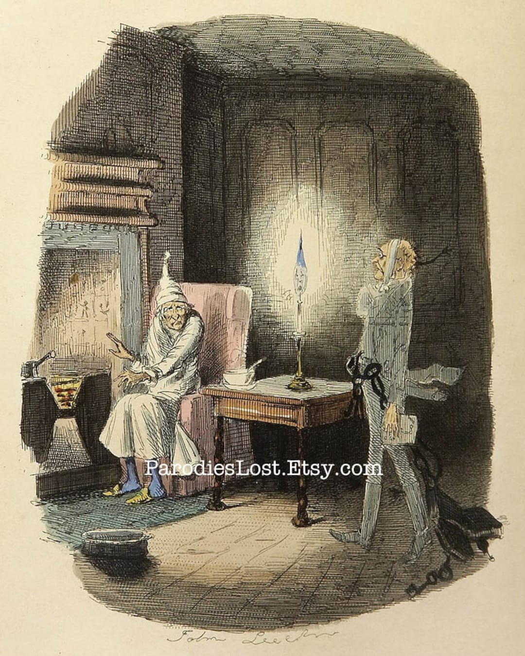Charles DICKENS Christmas Carol SCROOGE Marley's Ghost Illustration ...