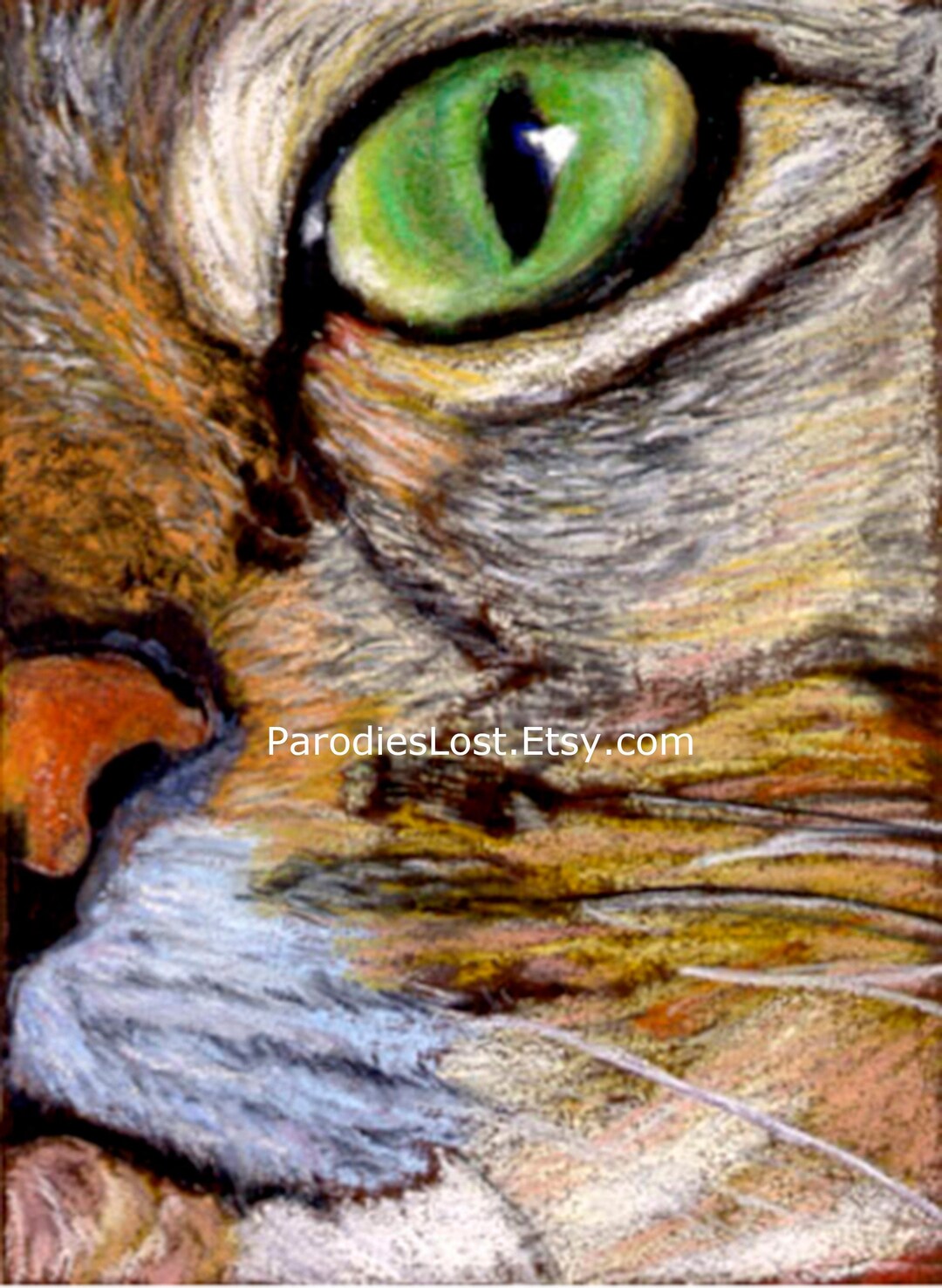Cat's Eye Print From Original Pastel Painting Feline Kitty Meow Art - Etsy