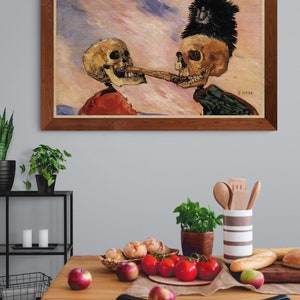 TWO SKELETONS FIGHTING Skulls James Ensor Nightmare Monster | Etsy