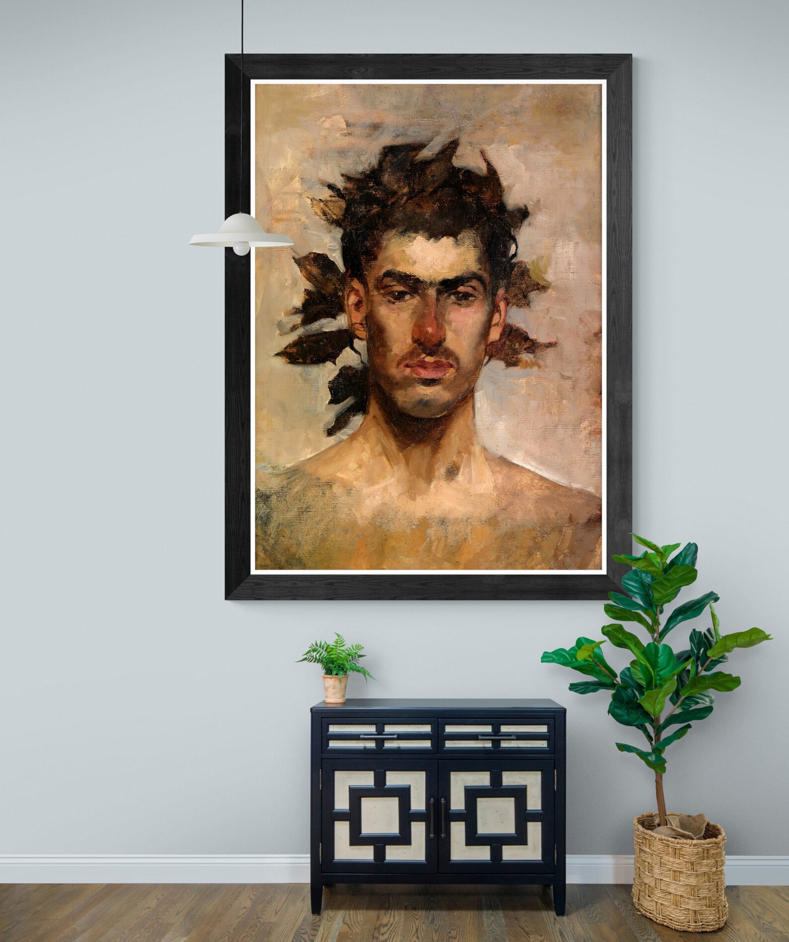 GREEK GOD Portrait BACCHUS Dionysus Handsome Man Ignacio Pinazo ...