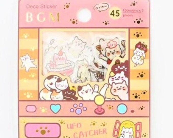 Mochi Cat Stickers 45 Ct BGM Flakes Tools Planner Scrapbook Planner ...