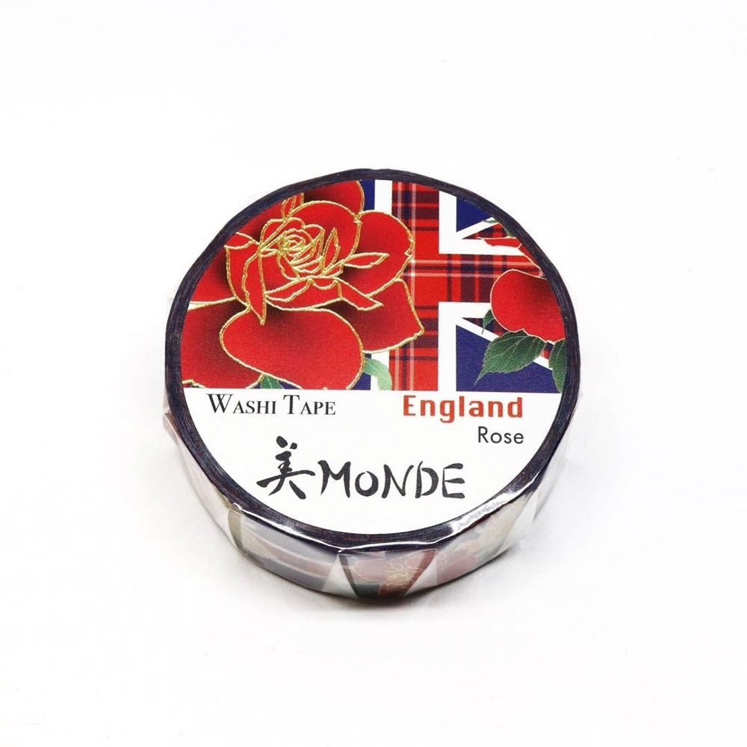 Washi Tape: ENGLISH TUDOR ROSE & Union Jack 3/5 W/gold Foil Monde Japan ...