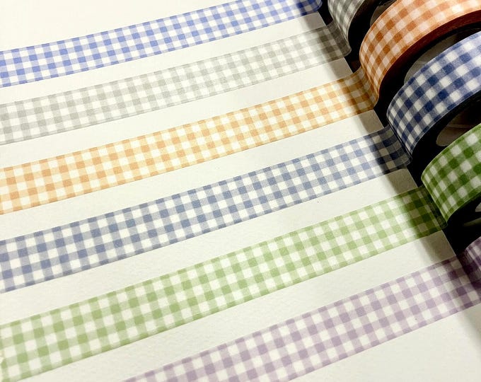 Red Gingham Plaid Pattern Washi Tapes, Red Picnic Plaid Craft Tape ...
