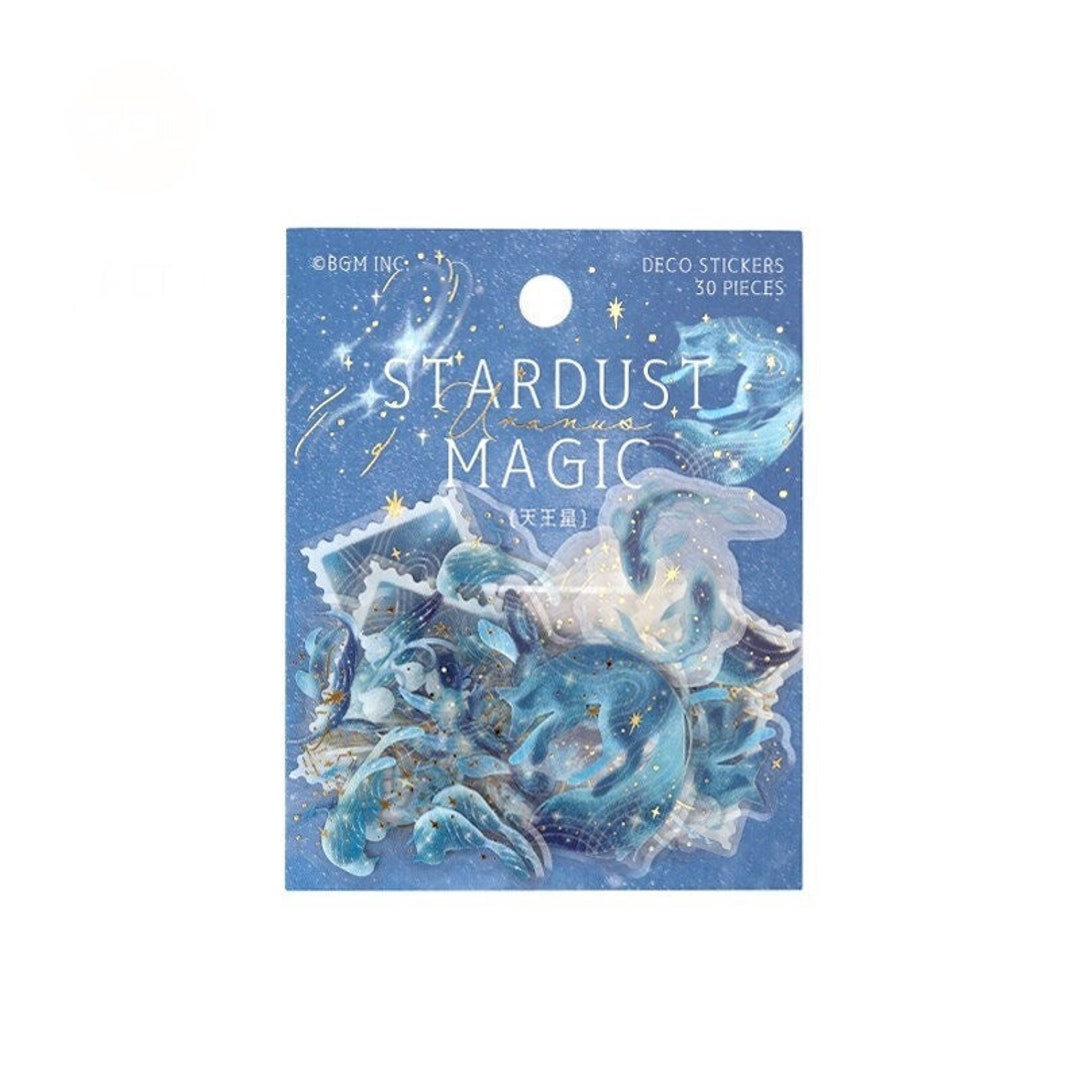 Deco Stickers: STARDUST MAGIC URANUS (30 Pieces) W/gold Foil Bgm ...