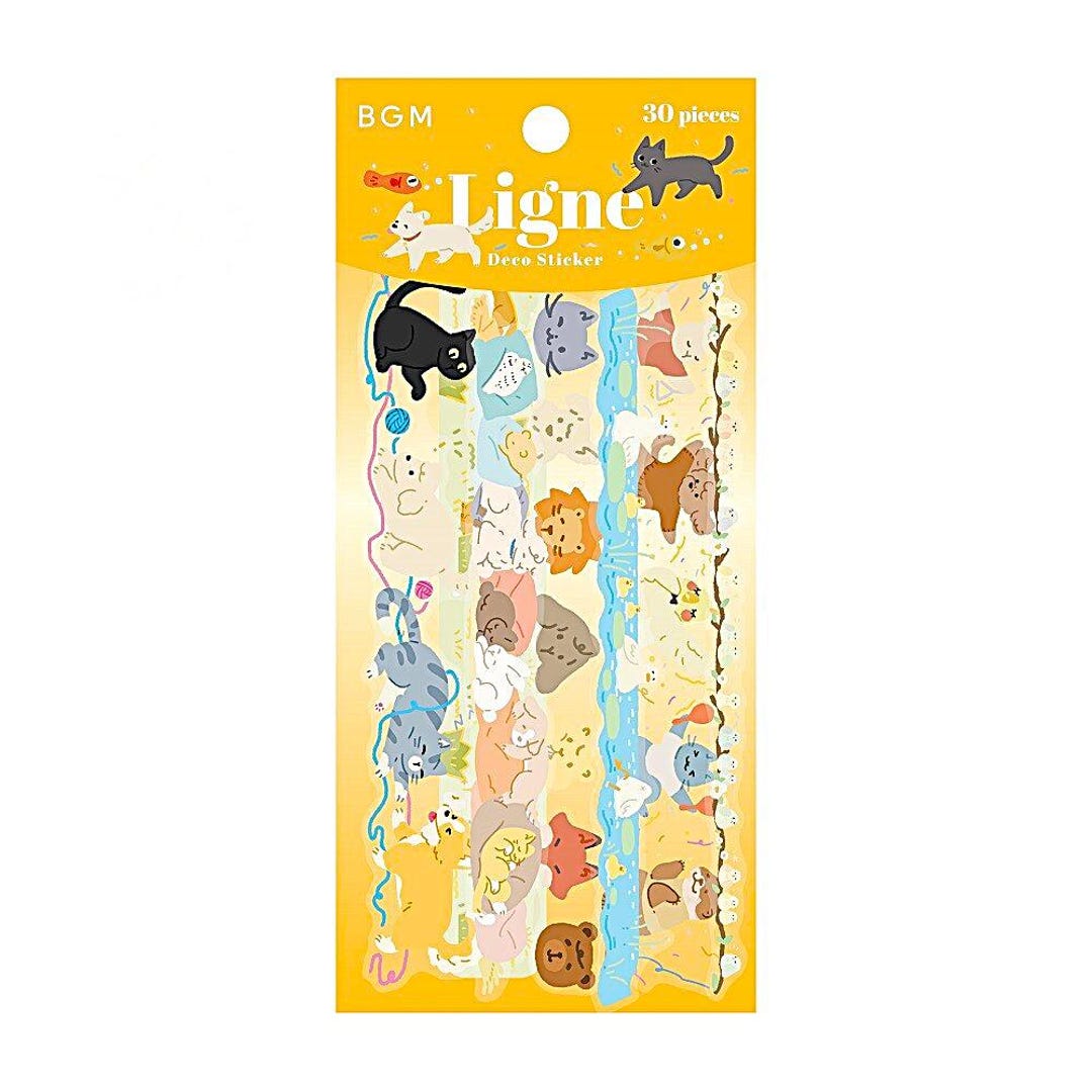 Deco Sticker Lines: ANIMAL FRIENDS (30 Pieces) W/gold-foil Accents BGM ...