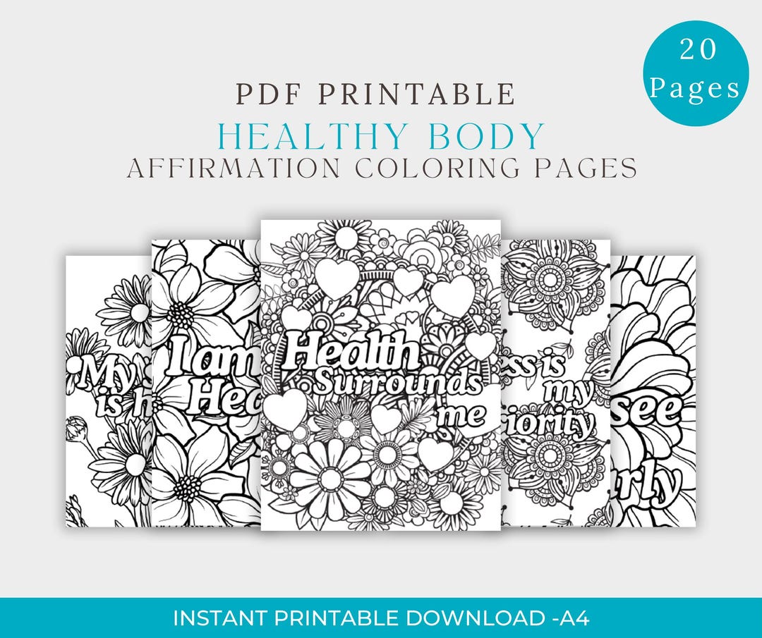 Mandala Coloring Book With Affirmations - Mindfulness Self Love Healthy ...