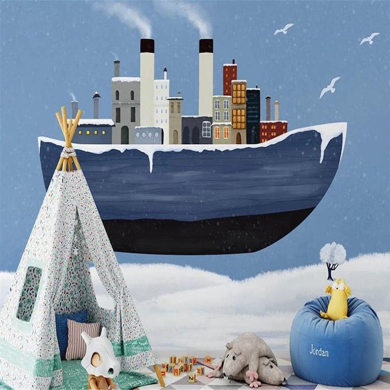 Sailor at Sea Houseboat Mural Wallpaper – Nautical Wall Art for Kids ...