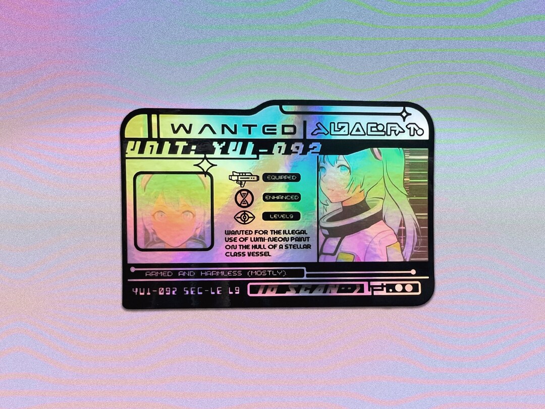 Yui Unit-092 Holographic Vinyl Decal Cyberpunk / Vaporwave Laptop ...