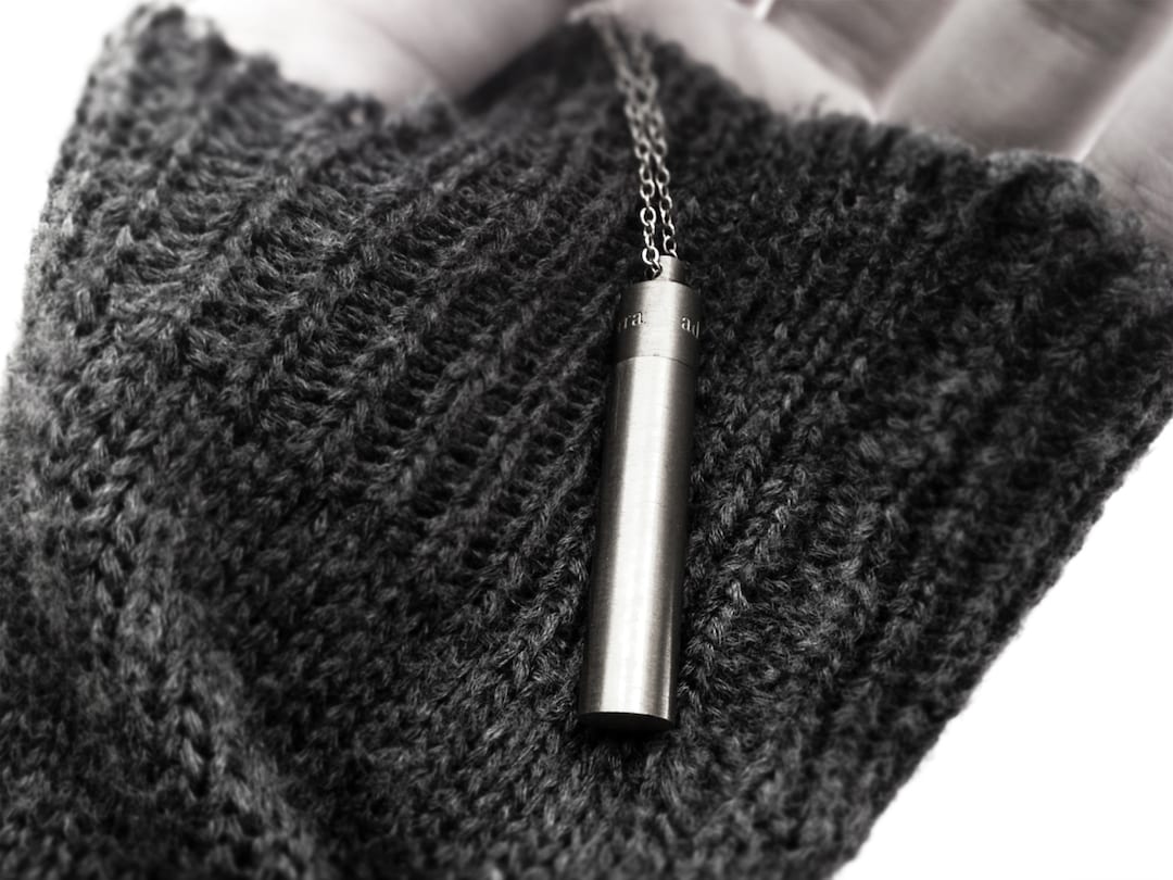 Time Capsule Necklace - Brass Minimalist Container Pendant With Glass ...