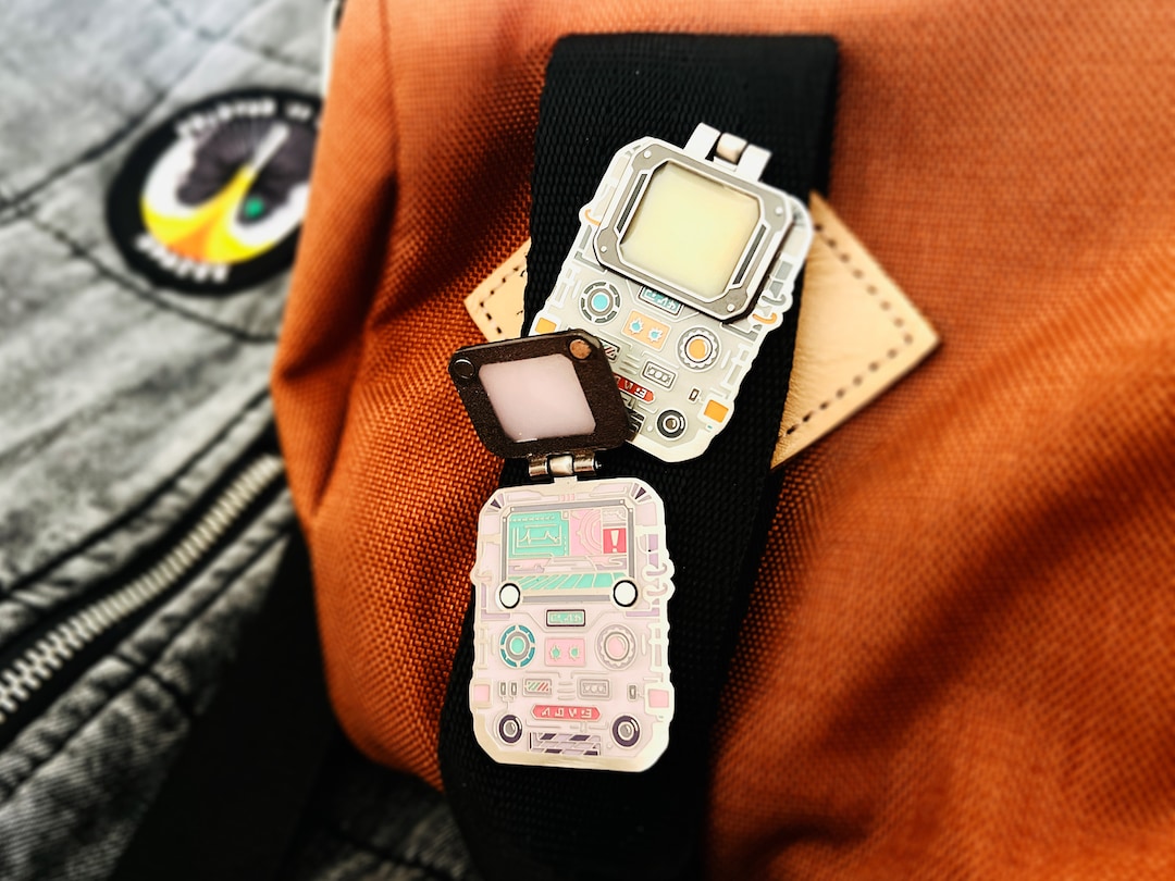 Astropunk Vintage Tech Enamel Pin - Retrofuturistic Design Lapel Pin ...
