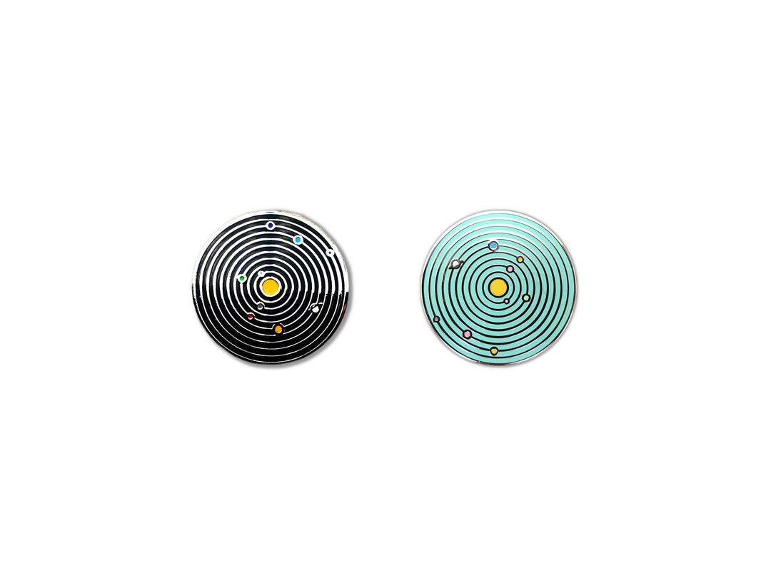 Solar System Enamel Pin - Pastel Voyager Golden Record Lapel / Brooch ...