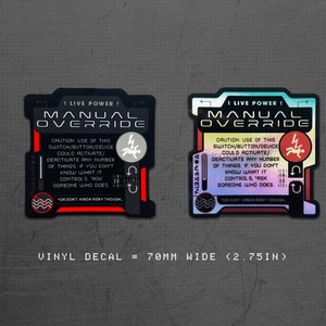 Manual Override! Holographic Vinyl Decal - Device Offline Cyberpunk ...