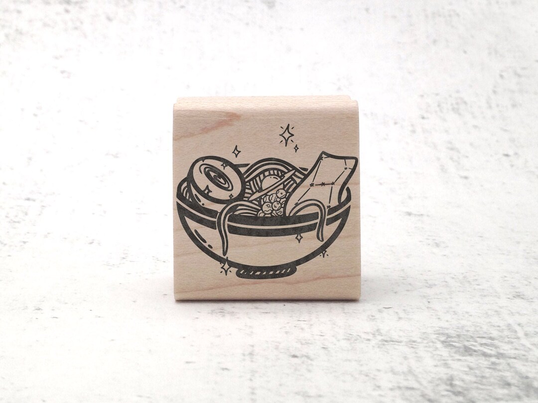 Cosmic Ramen Rubber Stamp Cute Kawaii Space Stamp - Etsy