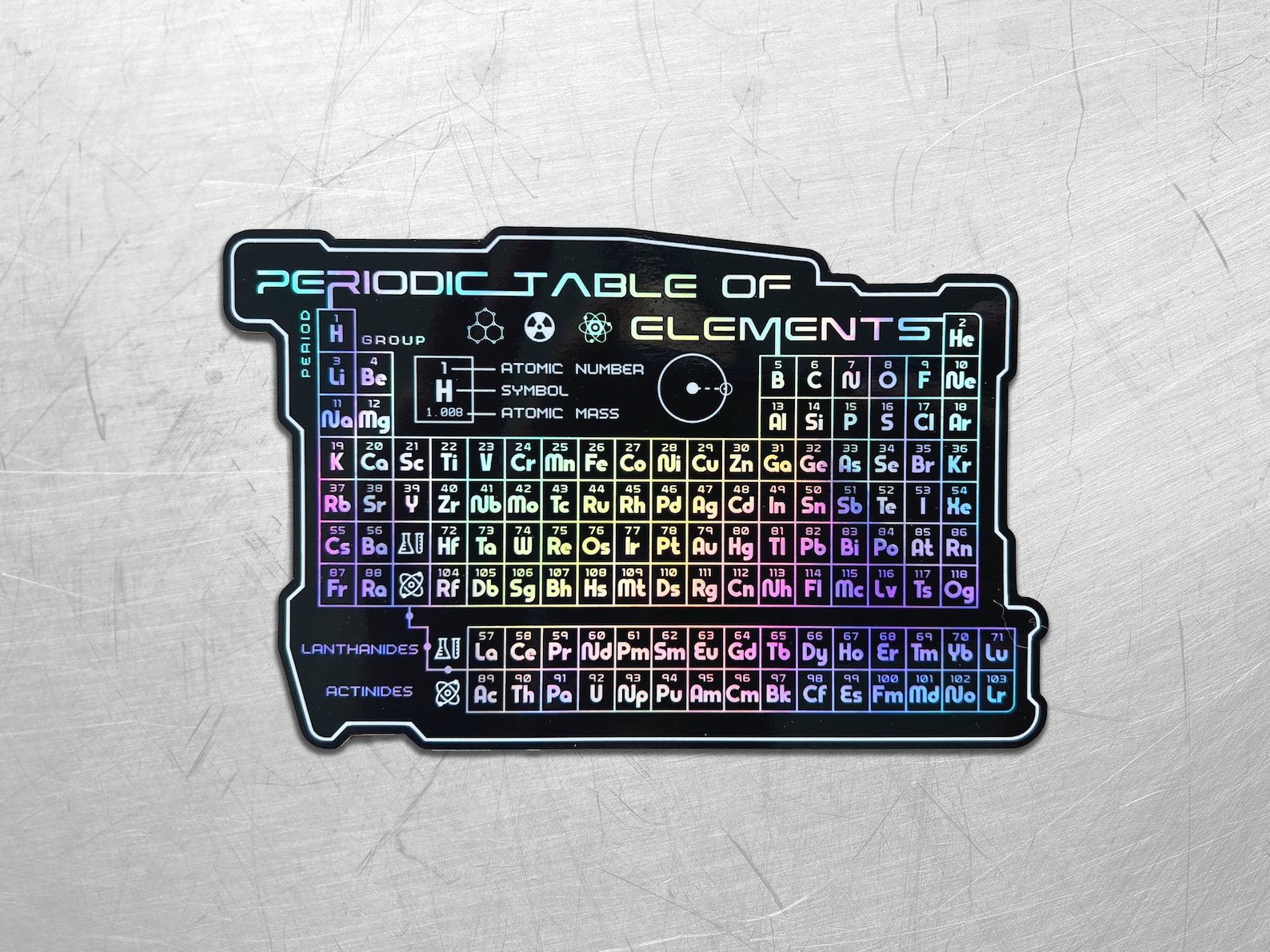 Periodic Table Holographic Vinyl Decal - Cyberpunk Laptop Sticker ...