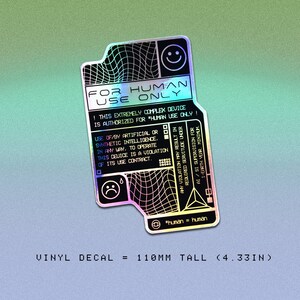 Anti-a.i. ish Holographic Vinyl Decal Cyberpunk Laptop Sticker ...