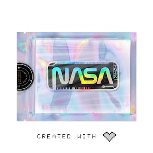 Cyberpunk NASA Worm Holographic Vinyl Decal - Astropunk / Futuristic ...