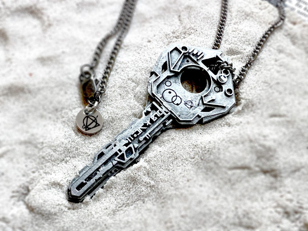 Meteorite Dust Relic Key Pendant - Weathered Steel Dystopian Relic ...