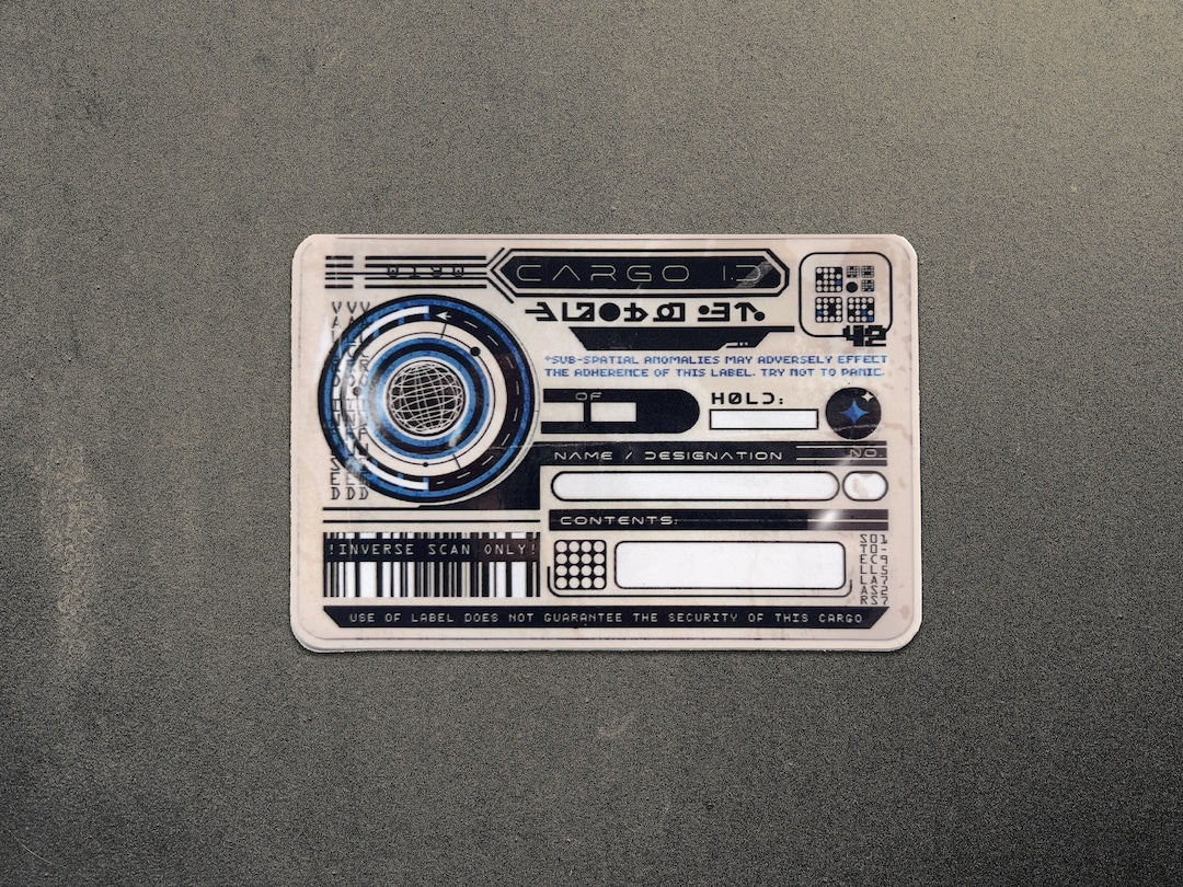 Dystopian Cargo Label Vinyl Decal - Distressed Cyberpunk Spaceship ...