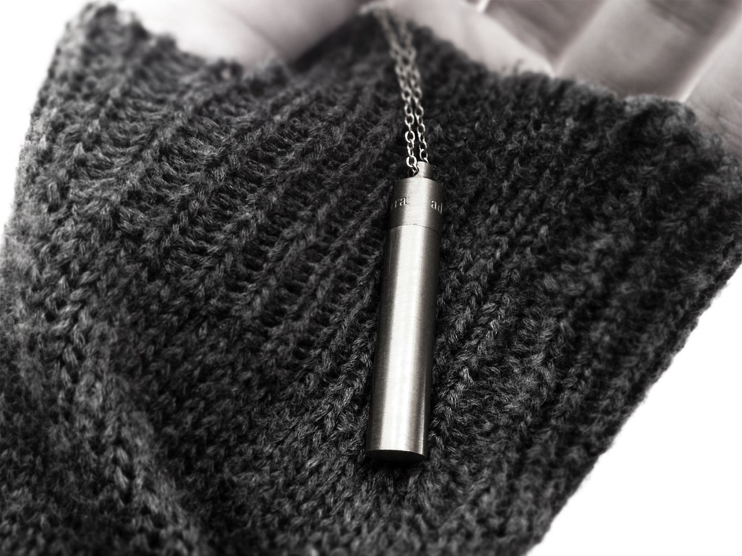 Time Capsule Necklace - Stainless Steel Minimalist Container Pendant ...