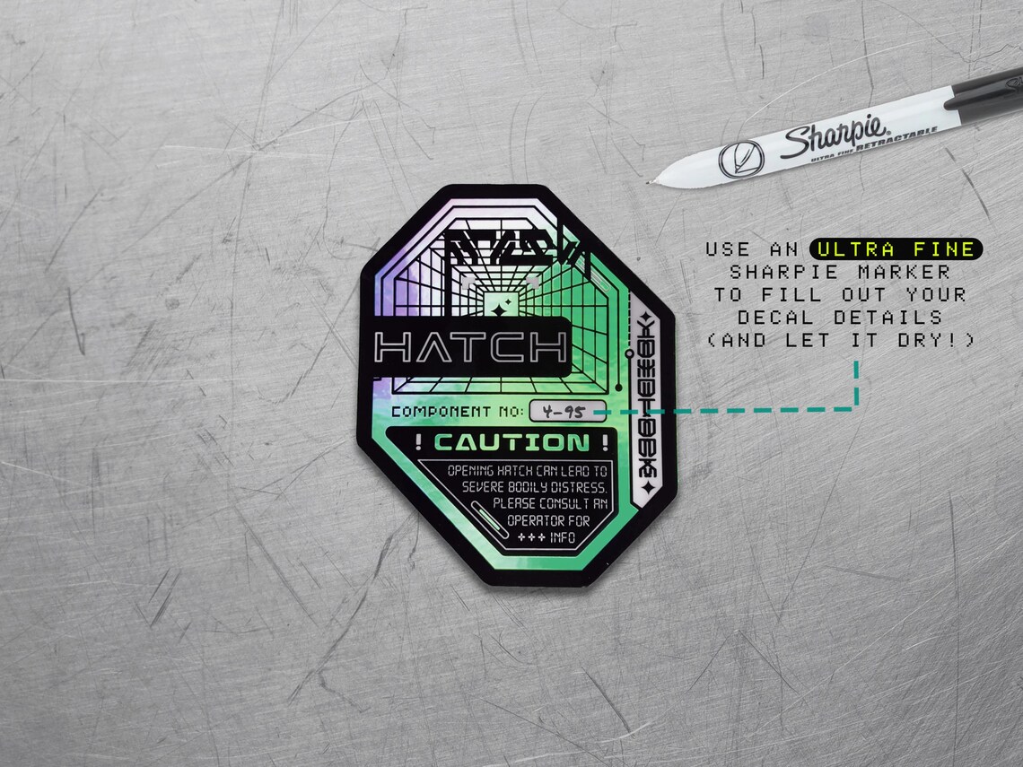 Cyberpunk Hatch Holographic Decal - Lost Containment Futuristic Vinyl ...